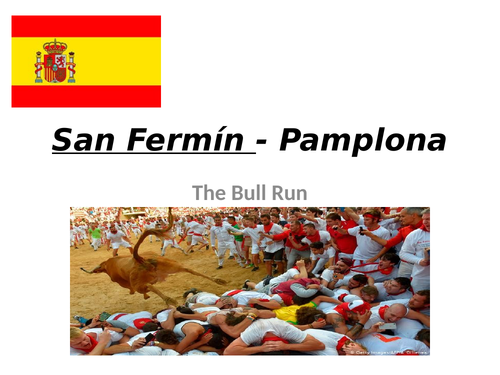 GCSE Spanish San Fermín | Teaching Resources