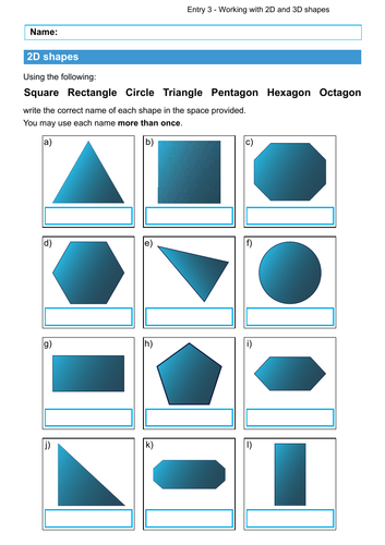 2D Shapes Powerpoint and Worksheet | Teaching Resources