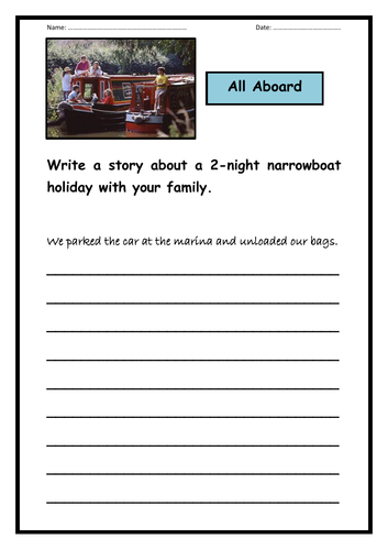 All Aboard - Narrowboat Creative Writing Task | Teaching Resources