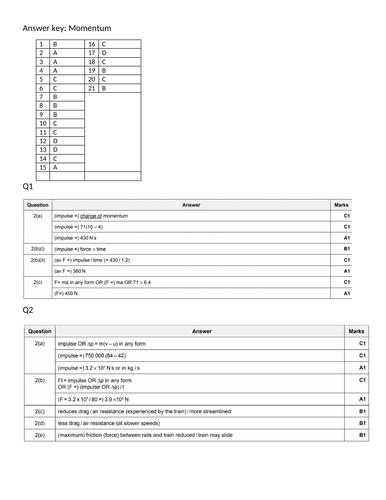 Momentum (IGCSE 0625 CLASSIFIED WORKSHEET WITH ANSWERS) | Teaching ... Momentum (IGCSE 0625 CLASSIFIED WORKSHEET WITH ANSWERS) | Teaching ...