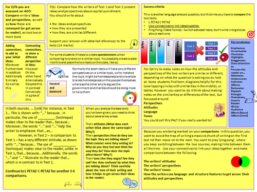 Edexcel English Language Paper 2 | Teaching Resources