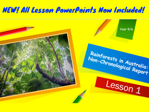 Rainforests in Australia: Non-Chronological Report Planning for Year 5/ ...