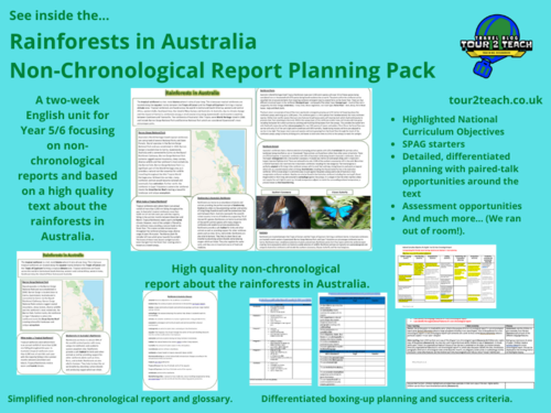 Rainforests in Australia: Non-Chronological Report Planning for Year 5/ ...
