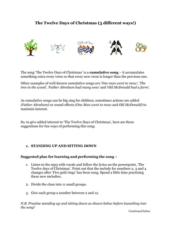 Musical Christmas Crackers - The Twelve Days Of Christmas | Teaching ...