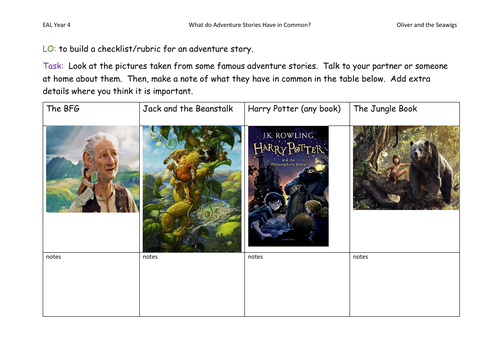 Oliver and the Seawigs EAL book resources Y4 | Teaching Resources