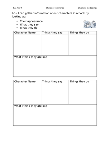 Oliver and the Seawigs EAL book resources Y4 | Teaching Resources