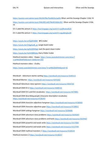 Oliver and the Seawigs EAL book resources Y4 | Teaching Resources