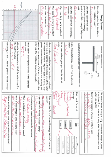 Energy Revision Worksheet | Teaching Resources