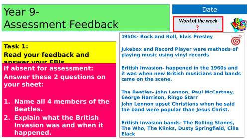 KS3 Beatles/British Invasion Scheme of Work [for non music classroom ...