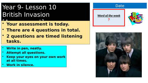KS3 Beatles/British Invasion Scheme of Work [for non music classroom ...