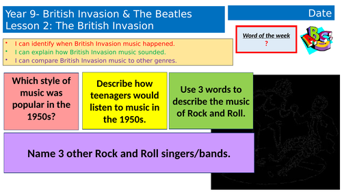 KS3 Beatles/British Invasion Scheme of Work [for non music classroom ...
