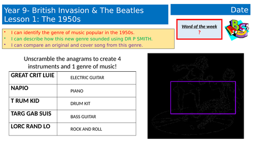 KS3 Beatles/British Invasion Scheme of Work [for non music classroom ...