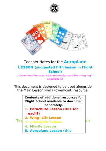 Flight School Forces: Aeroplane | Teaching Resources