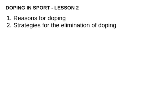 OCR A LEVEL PE - DOPING IN SPORT | Teaching Resources