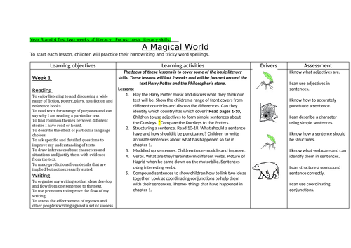Literacy 2 week plan | Teaching Resources
