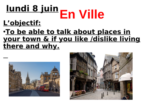 En Ville - writing a description of your town including likes and ...