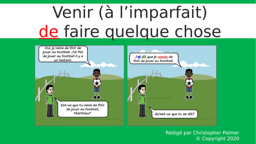 IGCSE French: Venir (in the imperfect tense) de faire + infinitive ...
