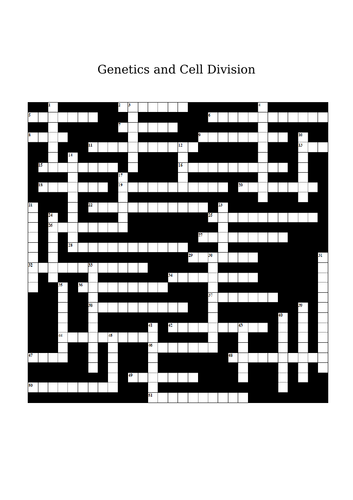 Genetics and Cell Division: Crossword | Teaching Resources