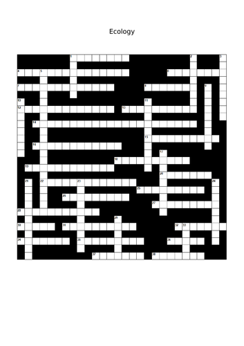 8. Ecology Crossword: Text Document and Webpages | Teaching Resources