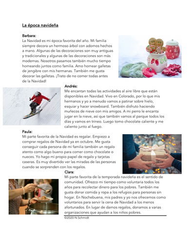 La Navidad Lectura: Christmas Holidays Spanish Reading | Teaching Resources