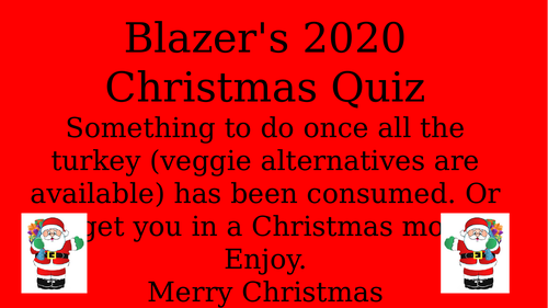 Christmas Quiz 2020 | Teaching Resources