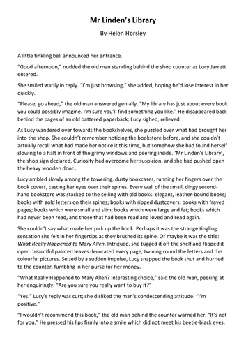 Harris Burdick Mysteries _ Mr Linden's Library_ Original Story and ...