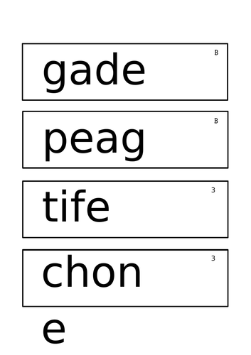 Sort the alien and real words - set 1 2 3 RWI and cotton bud paint ...