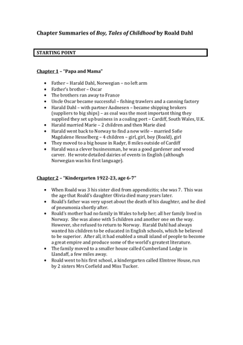 Boy Roald Dahl Scheme (KS3) | Teaching Resources