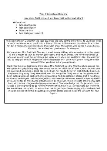 Boy Roald Dahl Scheme (KS3) | Teaching Resources