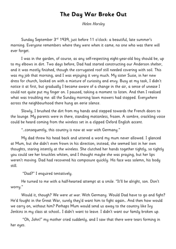 WW2 Evacuee story/ recount and a child's recollection of the day war ...