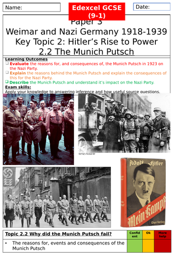 GCSE Germany | Munich Putsch | Teaching Resources