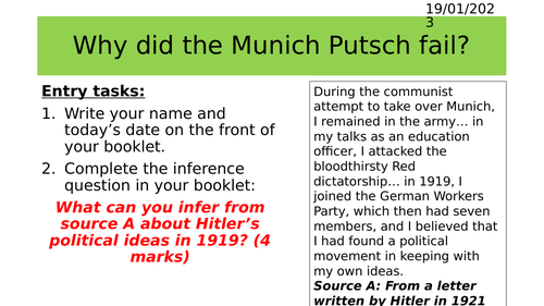 GCSE Germany | Munich Putsch | Teaching Resources