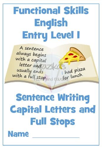 English Functional Skills Entry Level 1 Writing Workbook | Teaching ...