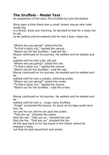 The Gruffalo Story Text Free