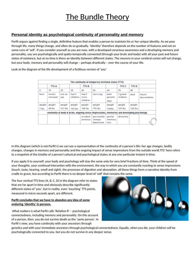 Personal Identity as physical and The Bundle Theory | Teaching Resources