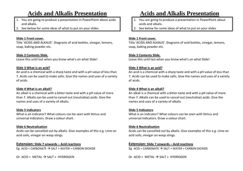 Acids and alkali bundle | Teaching Resources