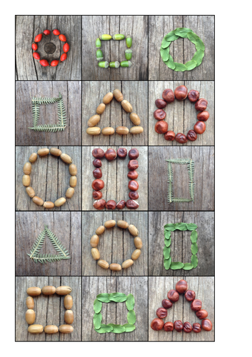Nature shapes with loose-parts by thecraftykiwiteacher | Teaching Resources