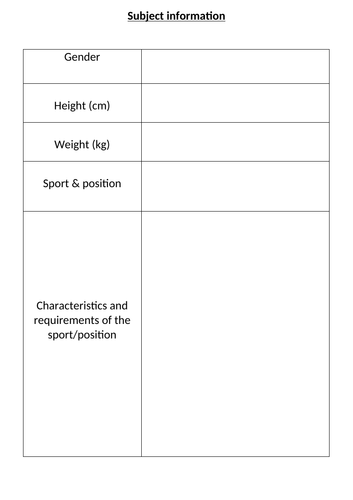 BTEC Level 3 Sport & Exercise Science: Unit 4 - Field- and Lab-based ...