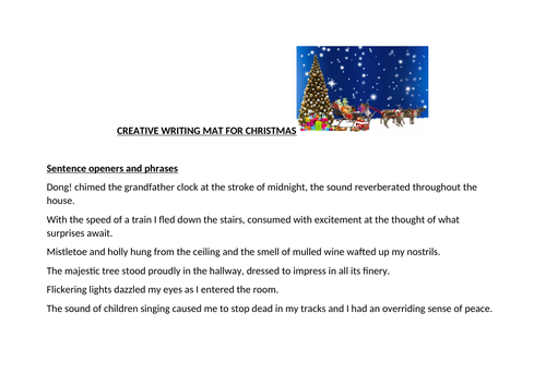 Christmas Descriptive Writing Mat | Teaching Resources
