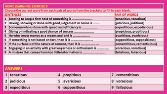 SUFFIXES: WORDS ENDING IN -CIOUS, -TIOUS - WORKSHEETS WITH ANSWERS ...