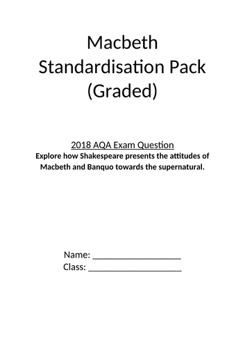 AQA 2018 Exam Standardisation Pack | Teaching Resources