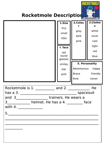 Rocketmole Character Description ks1 | Teaching Resources