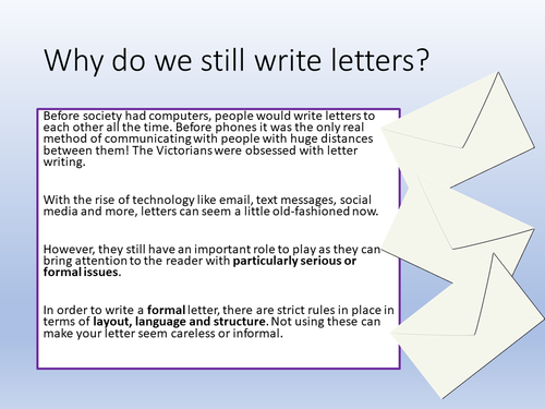 Edexcel Writing A Letter | Teaching Resources