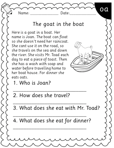 RWI Set 3 Phonics Reading Comprehension Worksheets: Boosting Skills and ...