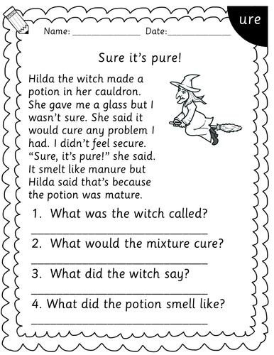 RWI Set 3 Phonics Reading Comprehension Worksheets: Boosting Skills and ...