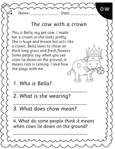 RWI Set 3 Phonics Reading Comprehension Worksheets: Boosting Skills and ...