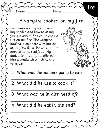 RWI Set 3 Phonics Reading Comprehension Worksheets: Boosting Skills and ...