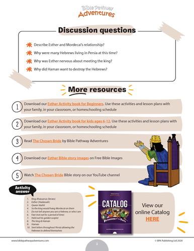 FREEBIE: Esther saves her people Bible quiz | Teaching Resources