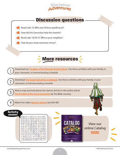 The Good Samaritan Word Puzzles Good Samaritan Match Up