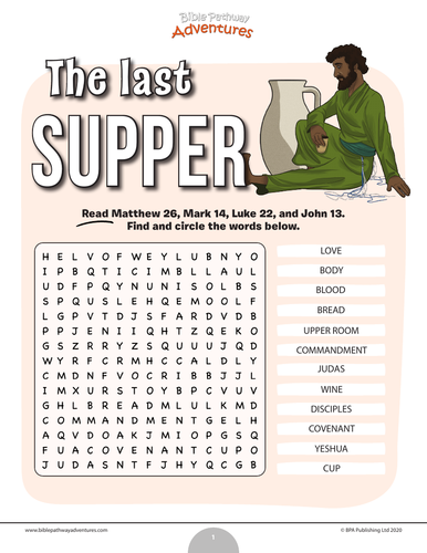FREEBIE: The Last Supper word search puzzle | Teaching Resources